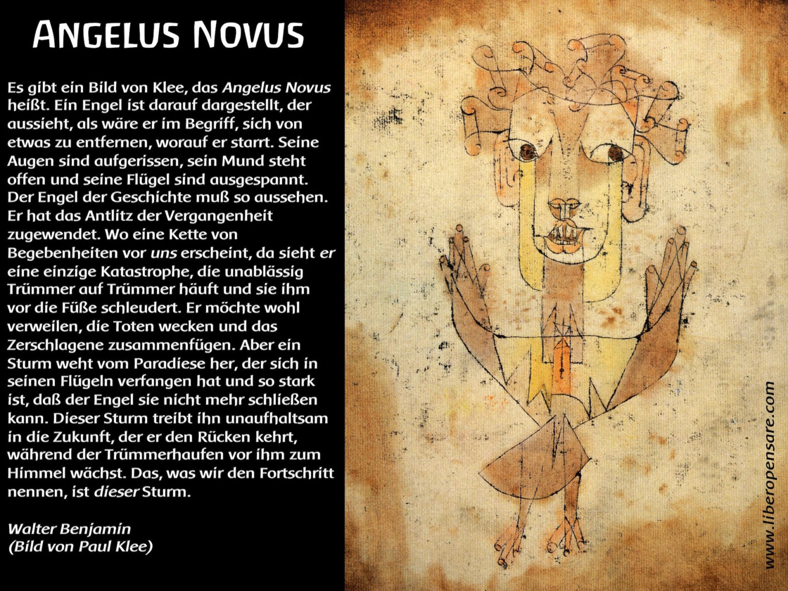 Angelus Novus (Walter Benjamin) - Liberopensare.com